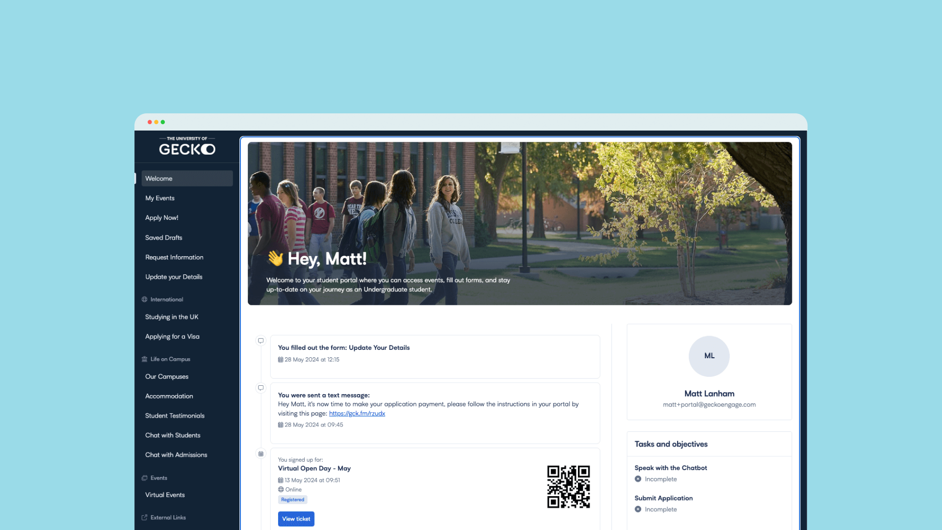 Student Portal for Higher Ed (+ Slate, Ellucian & Salesforce Integrations)