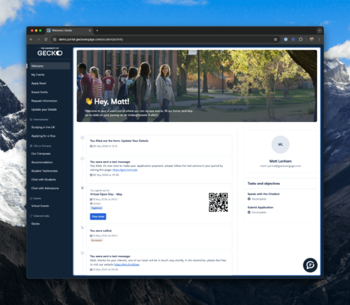 Higher Education Chatbot, Live Chat, Texting & Event Management